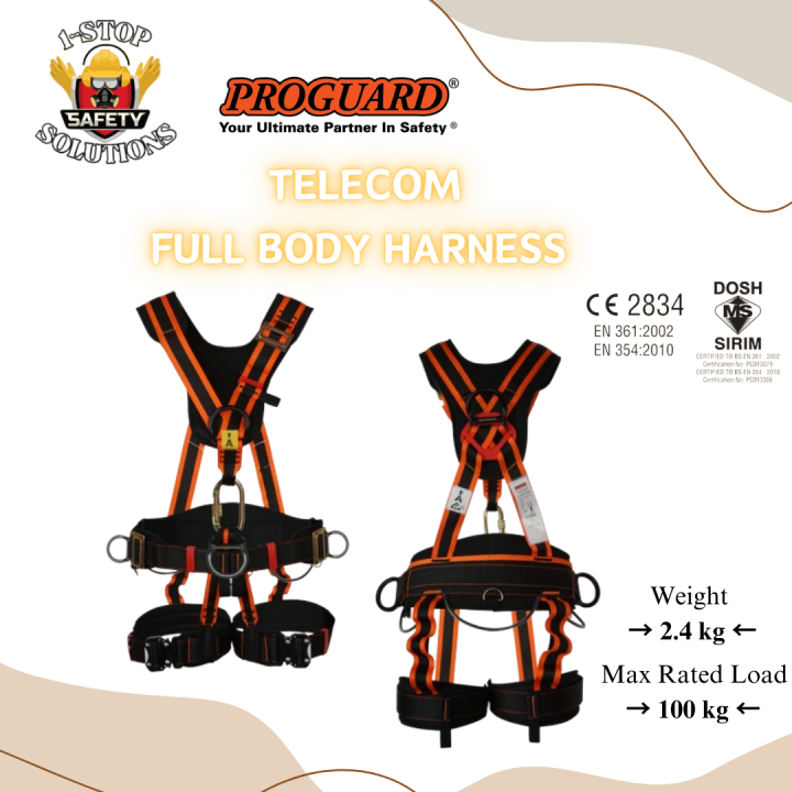 Proguard 5 Adjustable Point Telecom Set Safety Belt Full Body Harness ...