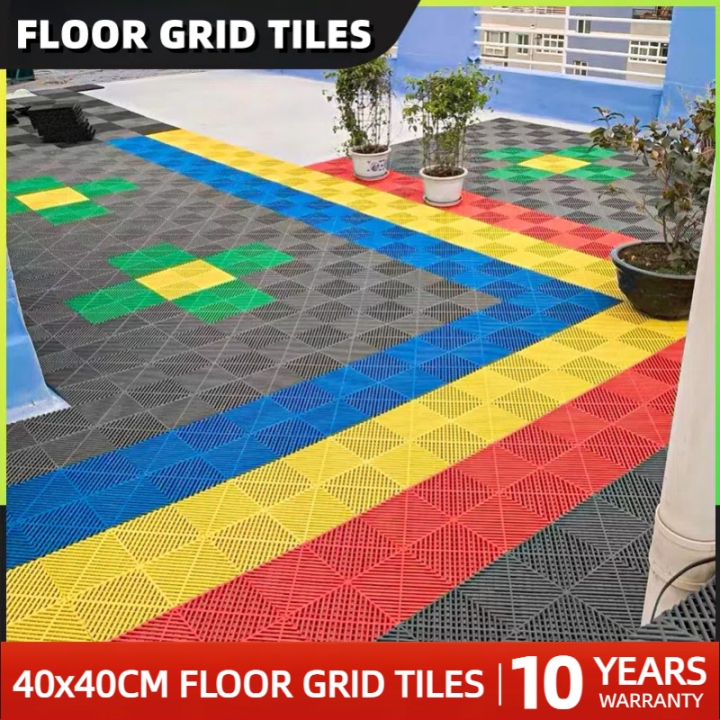 Floor Grid Tiles Matting 40x40cm / Garage Polypropylene Grille / Drain ...