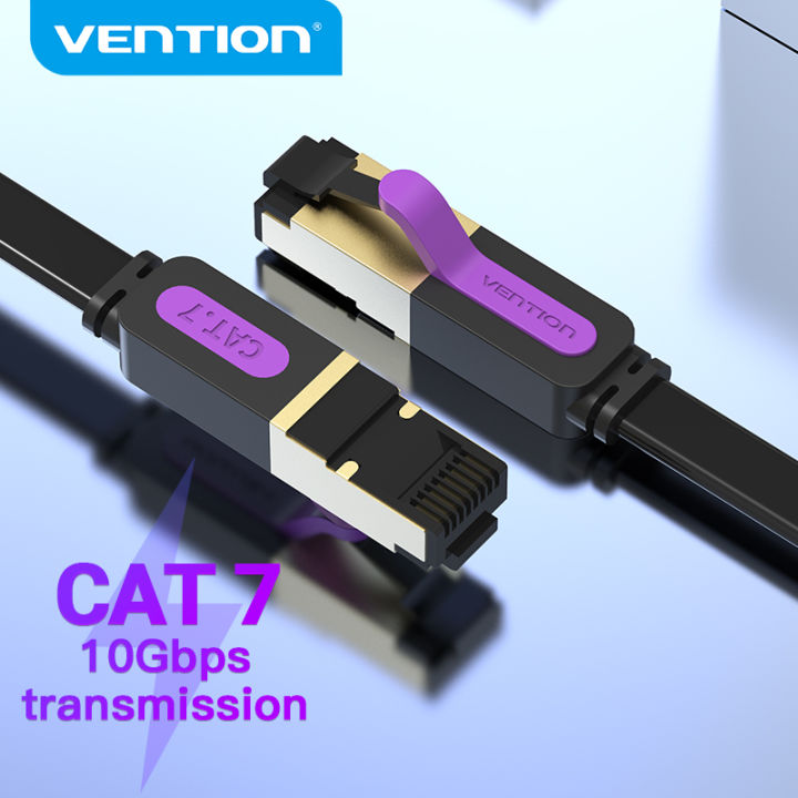 Vention Cat 7 Ethernet Cable STP Flat 10Gbps High Speed RJ45 Internet ...