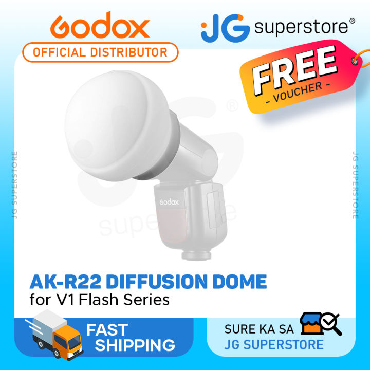 Godox AK-R22 Collapsible Diffusion Dome Soft Silicone Flash Diffuser Head for V1 Series ...