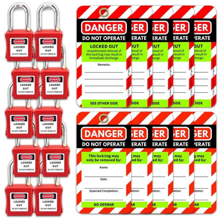 【chongkuang】-Lockout Tagout Tags and Padlocks Red Safety Tag Easy ...