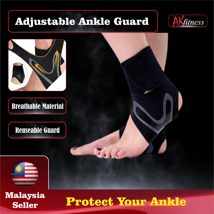 2 pcs Ankle Guard Support Brace Adjustable Elasticity Knee Guard Foot ...