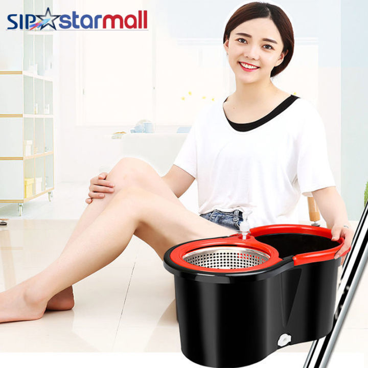 SIP Alat Pel Lantai Putar Otomatis Stainless Steel + Ember - Ultra Mop ...