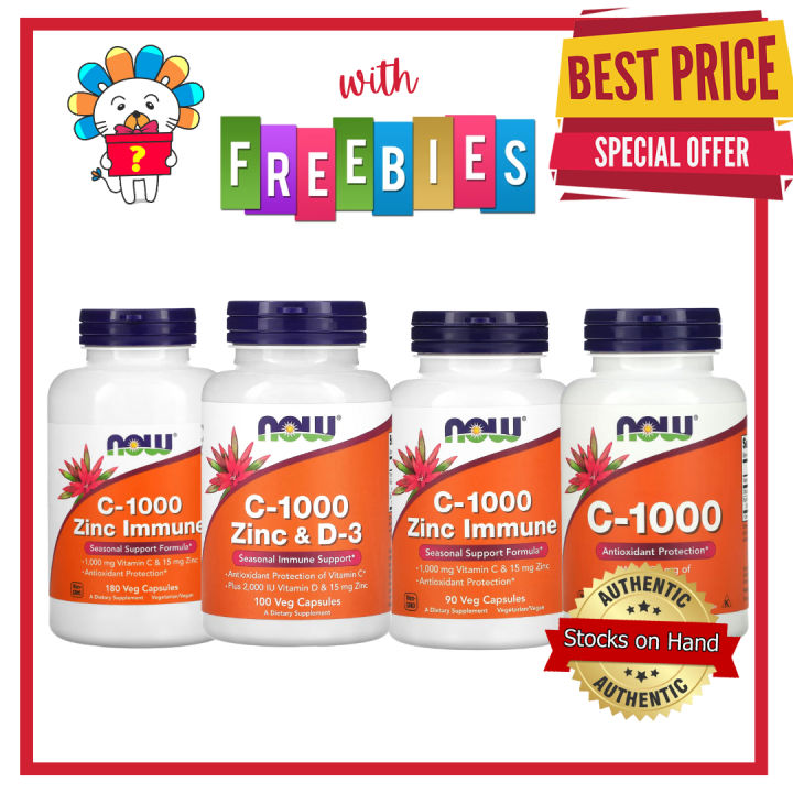 Now Foods, C-1000 Zinc Immune / C-1000 with Rose Hips / C-1000 ...