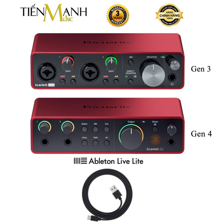 [Trả góp 0%] [Chính Hãng, BH 3 Năm] Focusrite Scarlett 2i2 Gen 4, Gen 3 ...