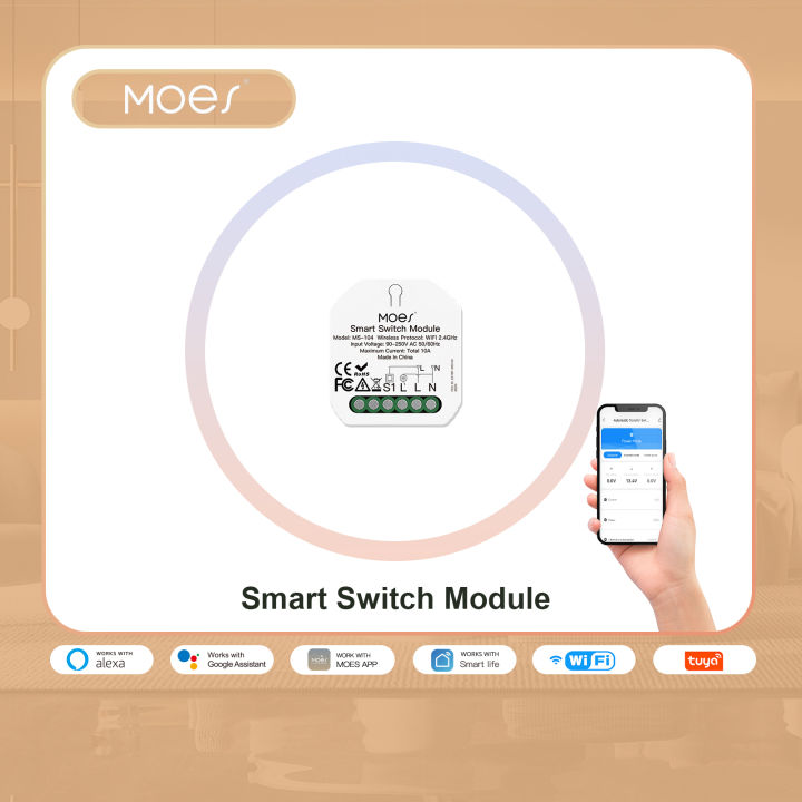 MOES DIY Mini WiFi Smart Light Dimmer Switch Module Smart Life Tuya ...