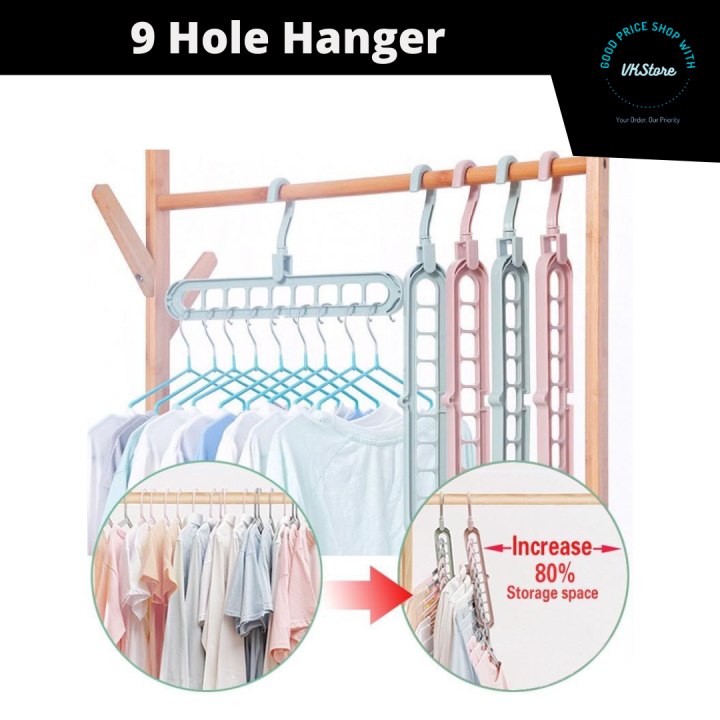 9 Hole Plastic Closet Clothes Magic Hangers Space Saving for Shirt Clothes | Lazada