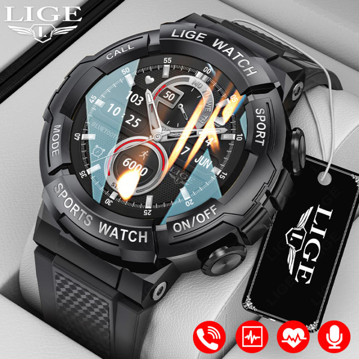 LIGE New Men Smart Watch Bluetooth Call Reminder Full Touch Bracelet ...