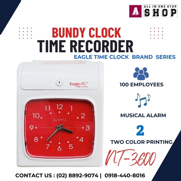 Analog Clock Eagle time clock, NT-3600 Time Attendance Bundy Clock ...