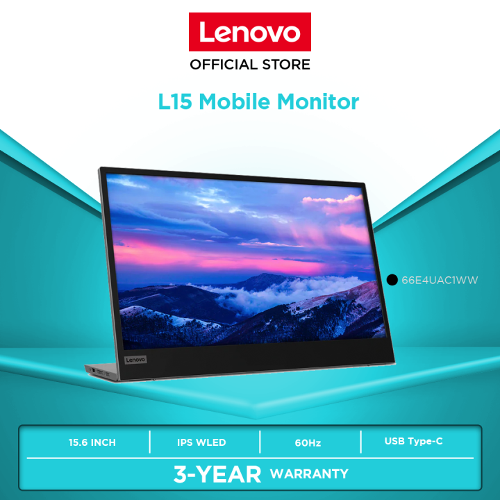 Lenovo L15 mobile monitor 66E4UAC1WW 15.6" IPS WLED 60Hz 3YR WARRANTY ...