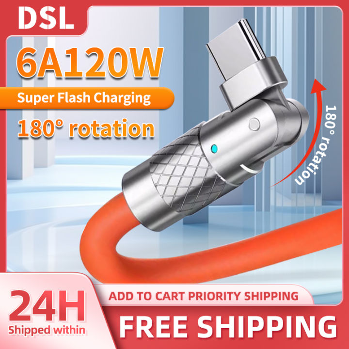 DSL Original USB Liquid Silicone Cable Metal 6A Type C Fast Charge ...