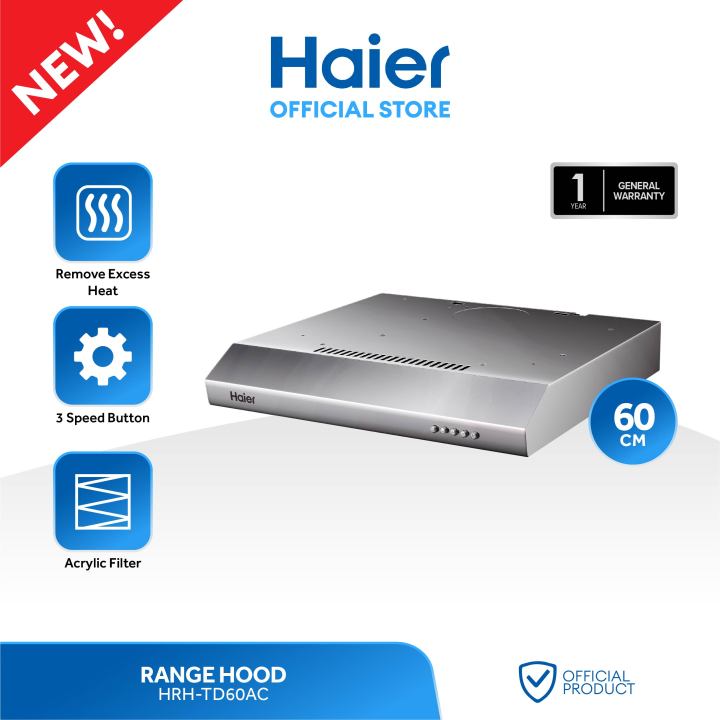 [SELLER PICK] Haier HRH-TD60AC 60cm Range Hood (Stainless Steel) - 2023 ...