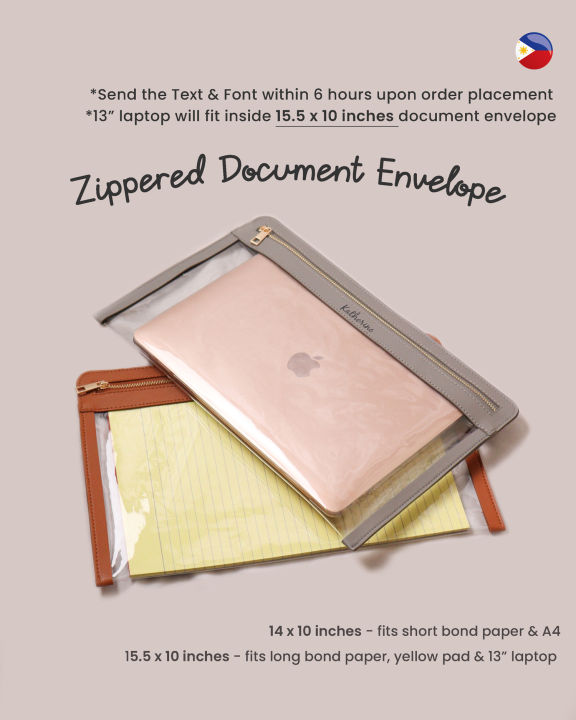 Personalized Document Case Envelope Holder Clear Zipper Large Short ...