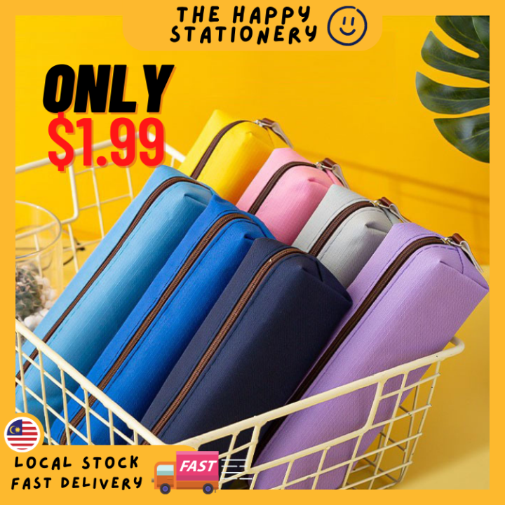 [Ready Stock] Simple Solid Colour Plain Pencil Case Student School ...