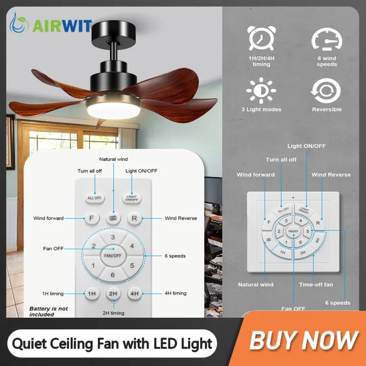 AIRWIT 20/30 Inch Mini Ceiling Fan with LED Light Remote Control ...