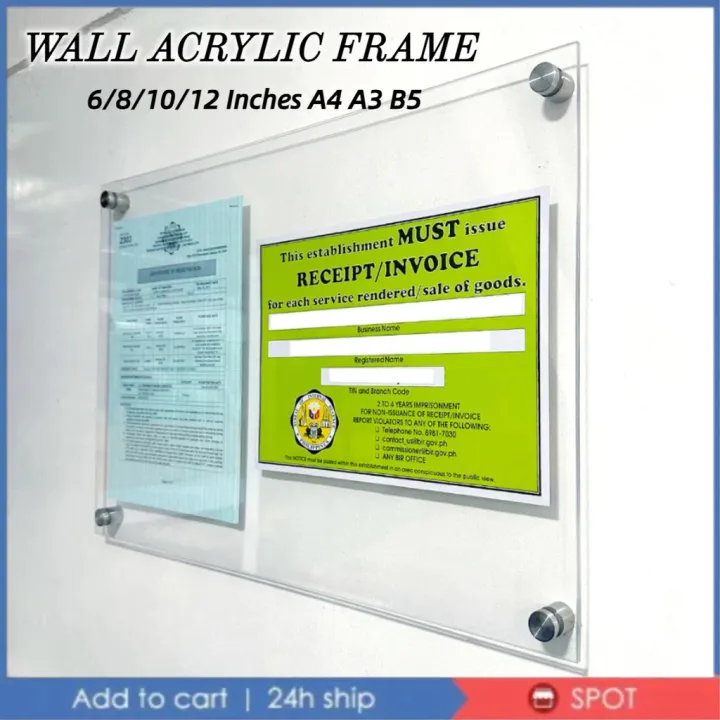 [24H SHIP] Acrylic Wall Frames Business Permit Certificate Registration ...