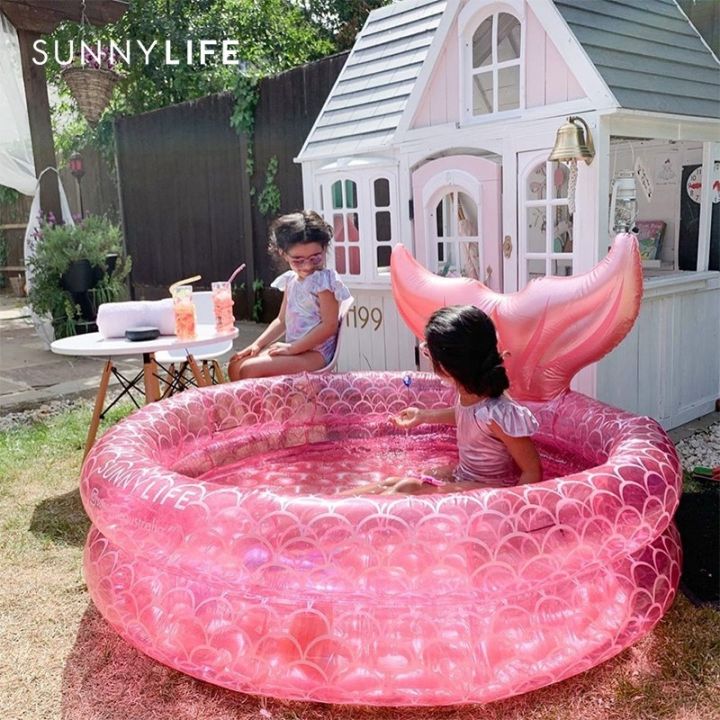 Pink Mermaid tail inflatable swimming pool suitable for children to ...