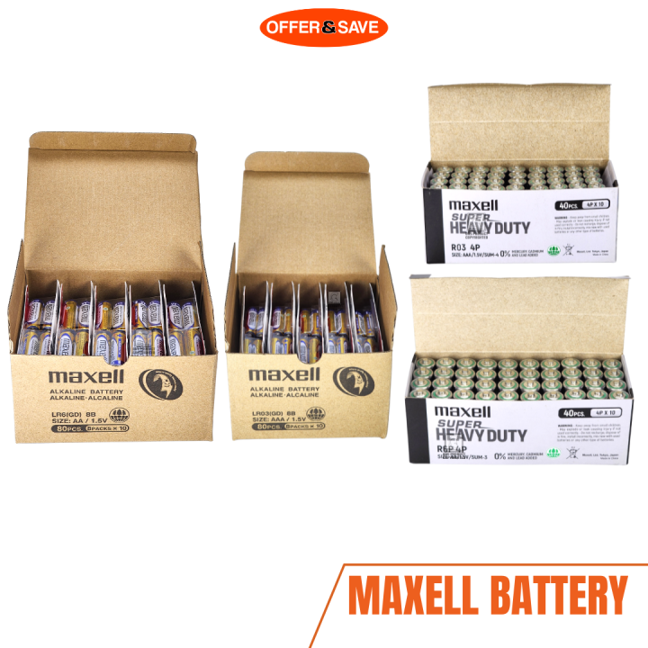 Maxell Battery AA / AAA Battery Alkaline And Heavy Duty [Box] | Lazada ...