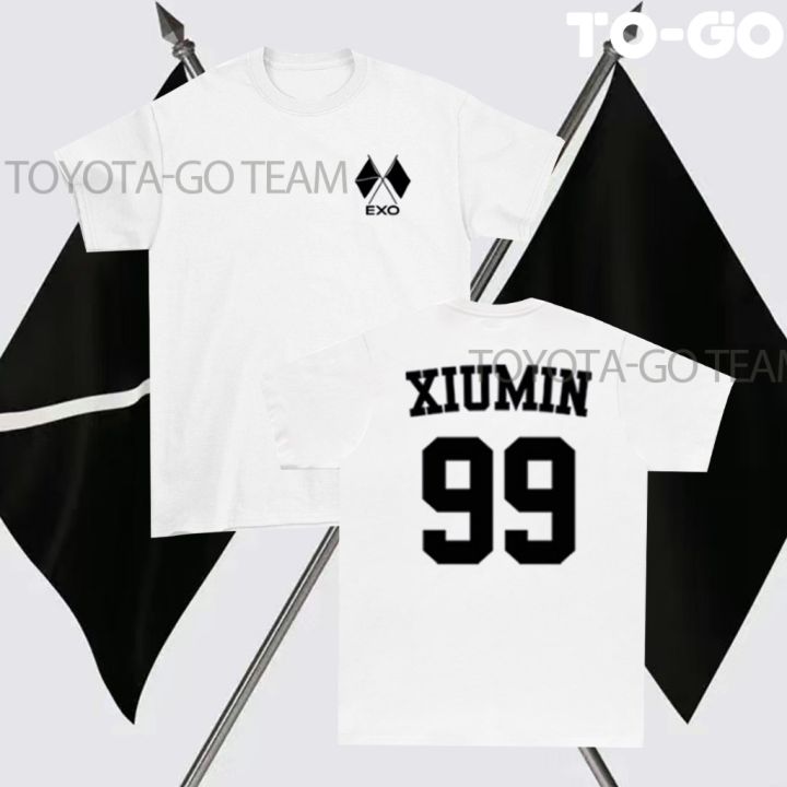 EXO Team Jersey Top Neutral Korean Song Dress Men's Women's Oversized T ...