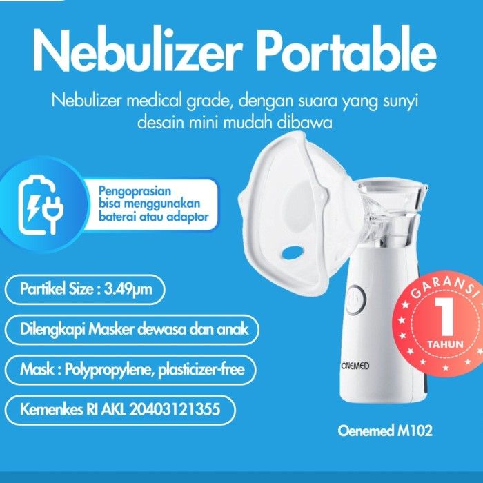 Nebulizer Portable / Mesh Nebulizer Onemed M102 Pakai Baterai / USB ...