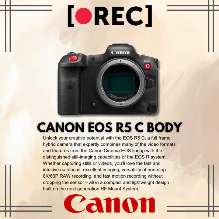 Canon EOS R5C & EOS R5 C Body Mirrorless Cinema Camera - Canon ...