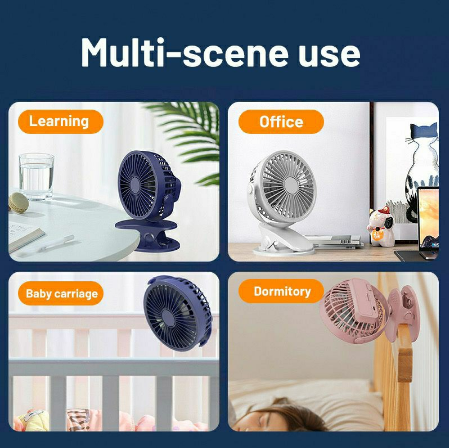 Clip Fan Rechargeable Portable Mini Fan Usb Electric Fan Desk Fan For ...