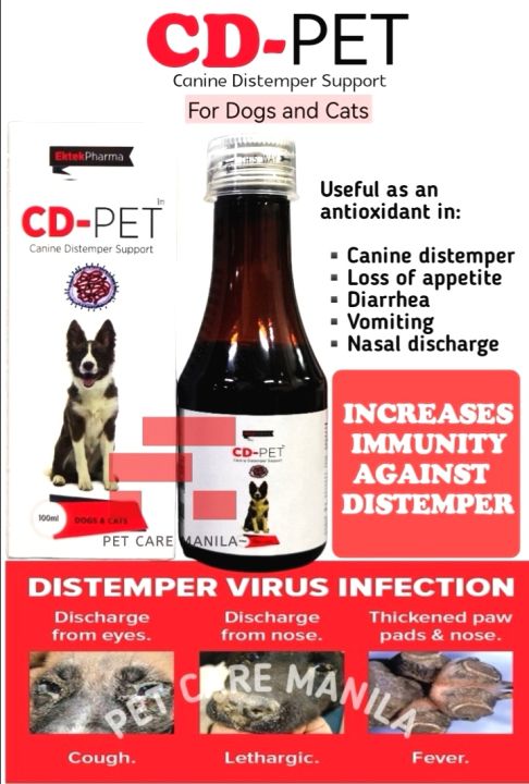 CD-PET Canine Distemper Support, 100ml, for Dogs and Cats (Exp Mar 2025 ...