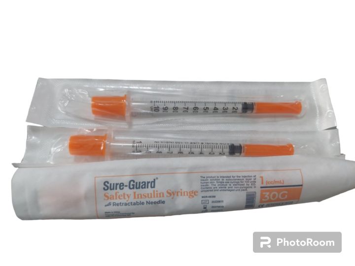 Syringe Insulin Sure-guard with Retractable Needle 1cc g30 100's ...