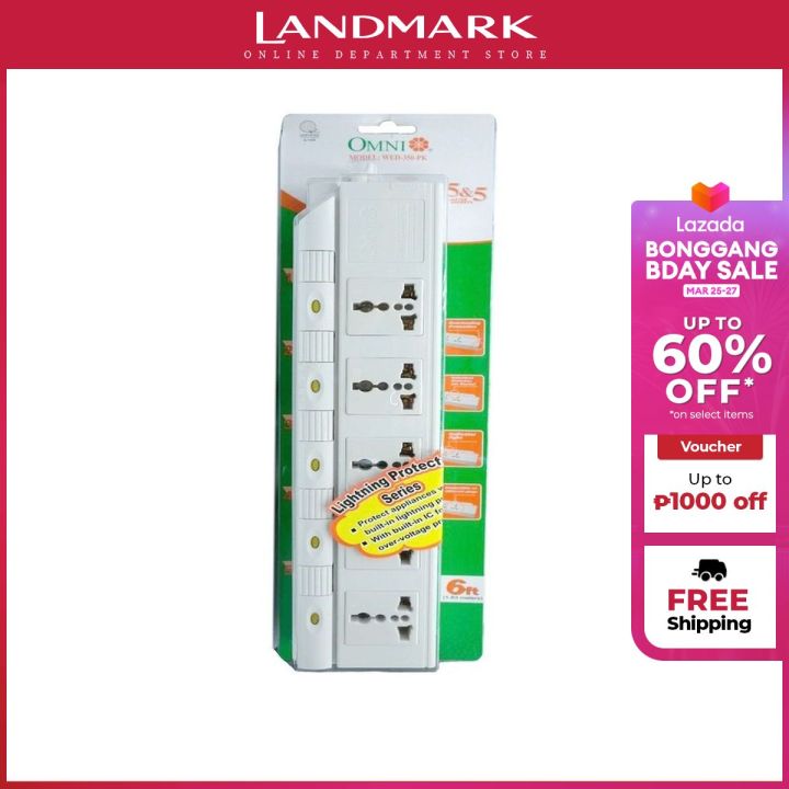 Omni Individual Switch Extension Cord 5-Gang | Lazada PH
