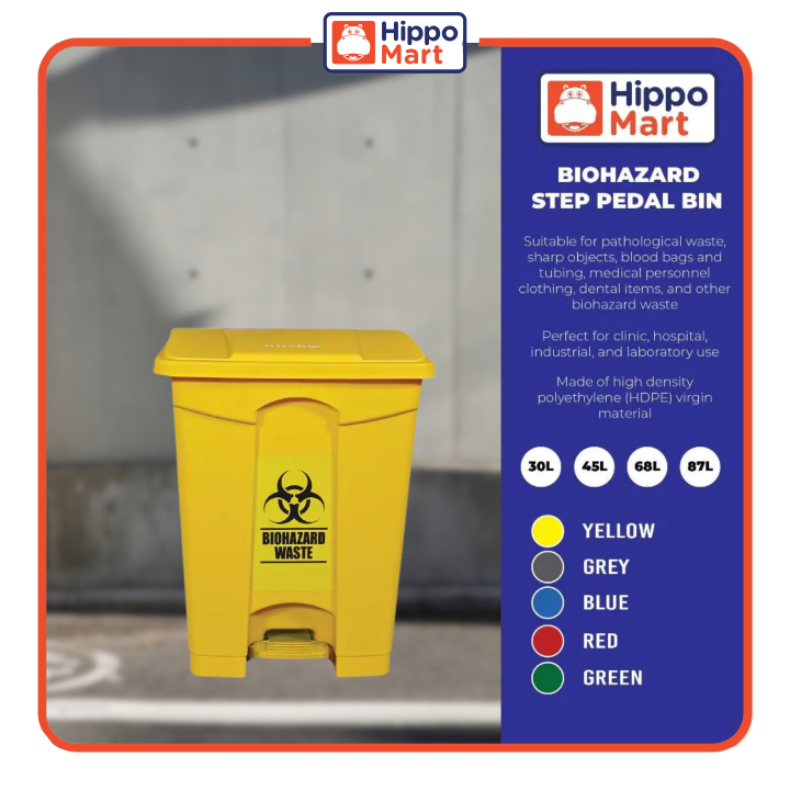 Biohazard Step on Dustbin | Multiple Size & Colour | Trash Bin | Waste ...