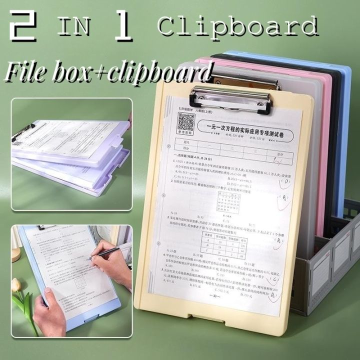 A4 Clipboard Multifunctional Clipboard with Storage Plastic Storage ...