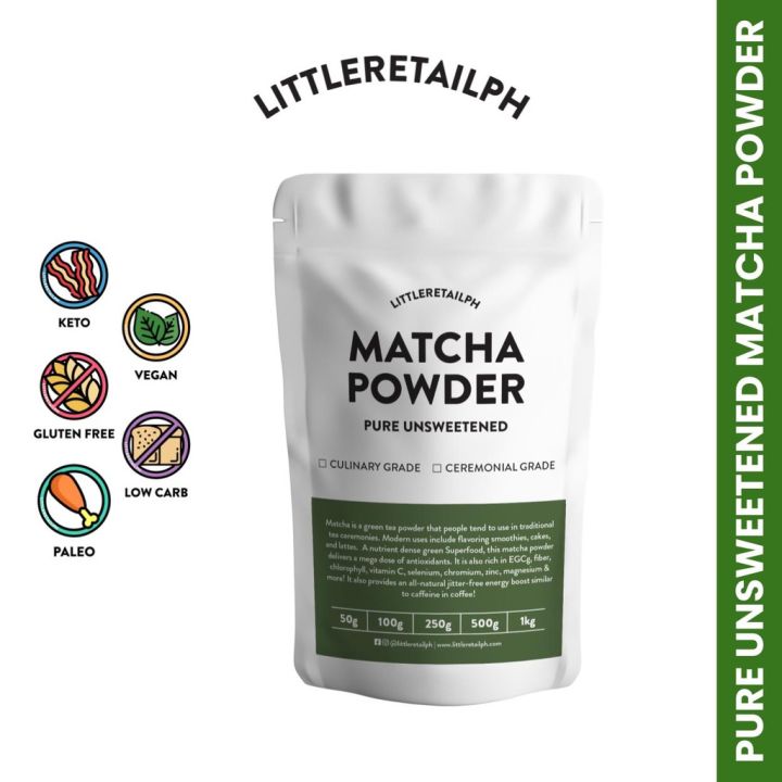 Pure Unsweetened Matcha Powder 50g / 100g Keto Low Carb Approved ...