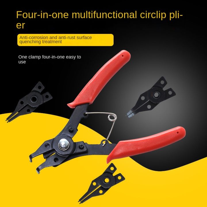 4 in 1 Snap Ring Pliers Set Circlip Clamp Internal External High Carbon Steel Clamp Heads ...