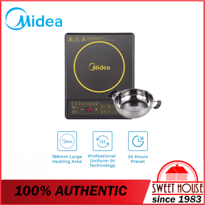 Midea 2000W Glass Panel Induction Cooker With Touch Control *Free Pot ...