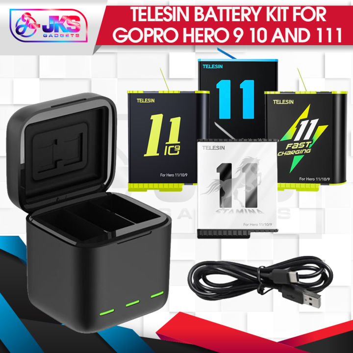 TELESIN Battery & Charging Box Kit for GoPro Hero 9 Hero 10 Hero 11 and ...