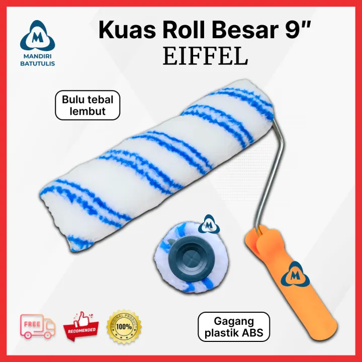 Kuas Roll Cat Besar 9" Inch EIFFEL Koas Rol Tembok Bulu Lembut Hasil ...