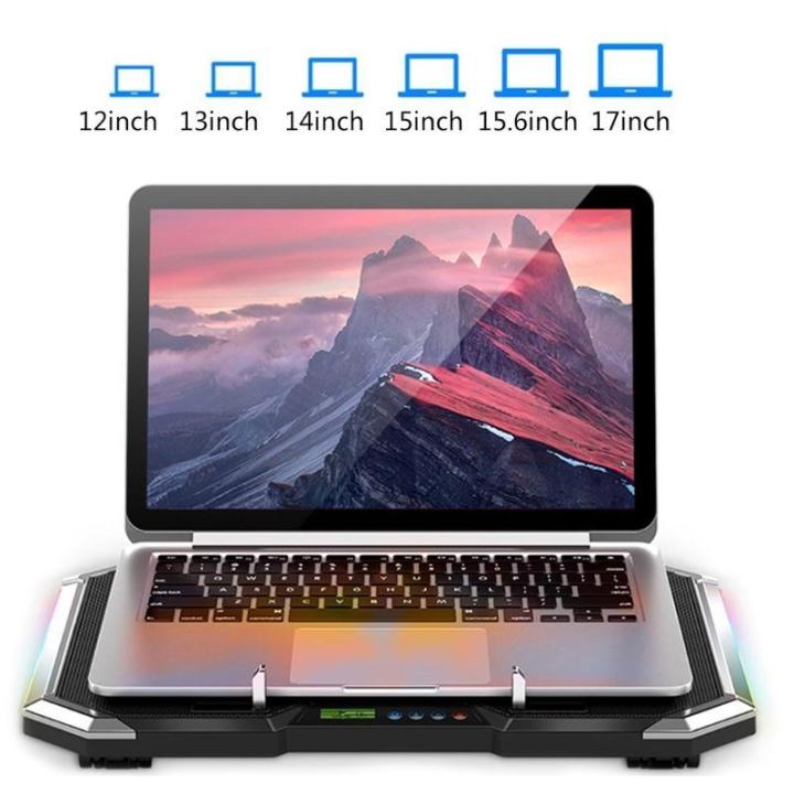 Gaming Notebook Cooler Radiator RGB Laptop Cooling Pad Super Mute 6 LED ...