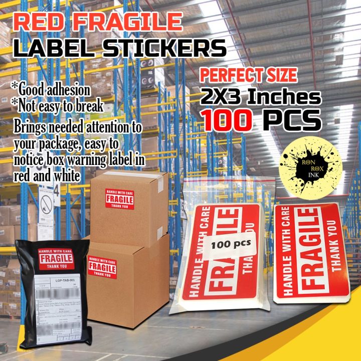 Fragile Stickers Warning Label for Parcels and Boxes Handle with Care ...