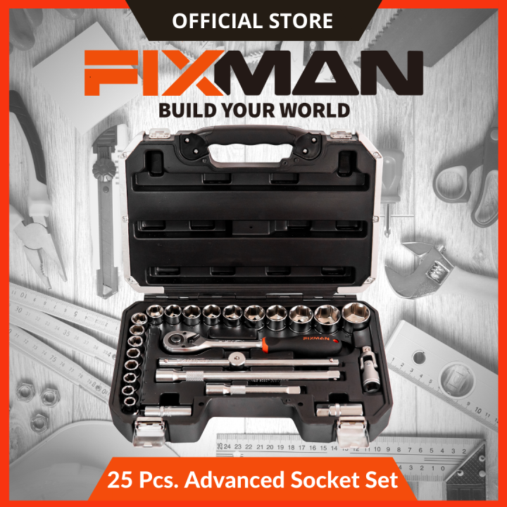 FIXMAN 25 pcs. Advanced Drive Socket Tool Set (Ratchet) | Lazada PH