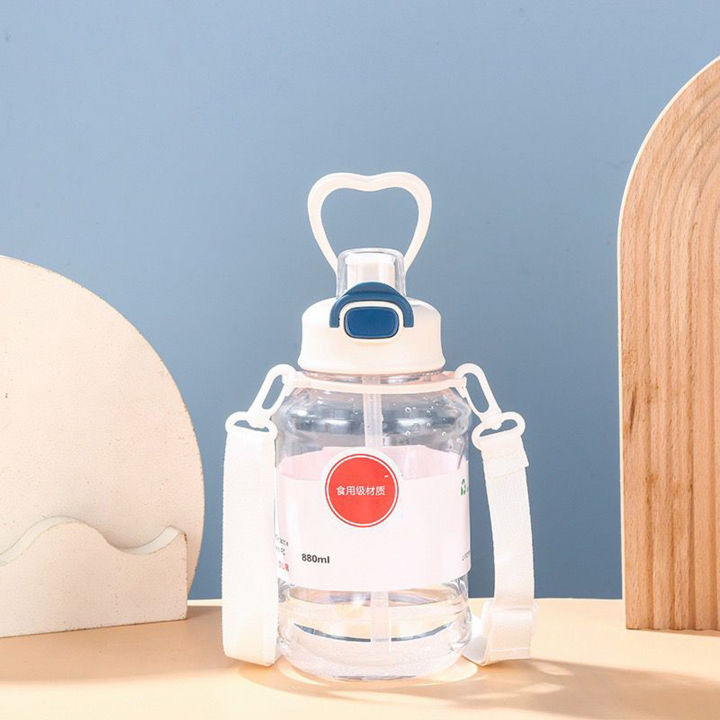 Botol Minum Aesthetic Tali Panjang Model Bening 880ml KLX 100 | Lazada Indonesia