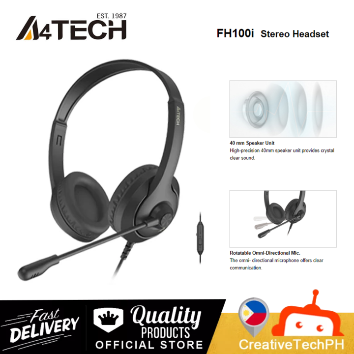 A4Tech FH-100i FStyler Stereo (1 JACK 3.5 mm) Headset | Lazada PH