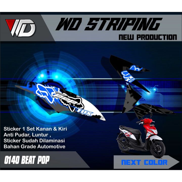 0140 Stiker striping motor honda beat pop list variasi keren | Lazada ...