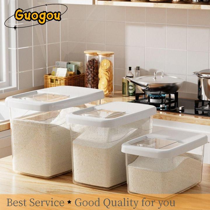 JUTBONG Transparent Rice Bucket Leakproof Moisture-proof Rice Grain ...