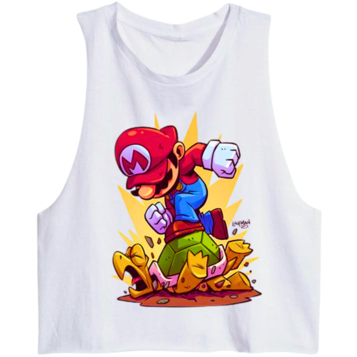 BWM 1PC Pambahay Summer White Muscle Sando Tops w/ Super Mario Prints ...