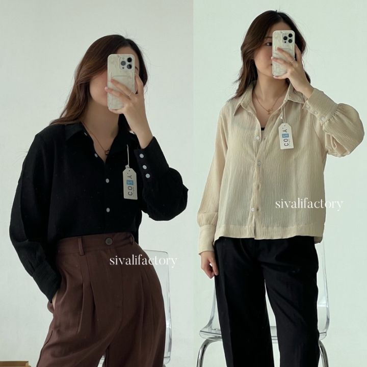 Sivali Factory Hazel Top 233 - Kemeja Wanita Minimalis Atasan Baju ...
