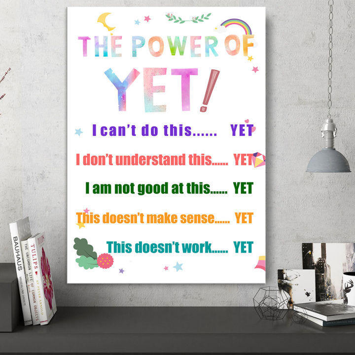 Print The Power of Yet Poster Home Wall Painting Motivational Wall Art ...