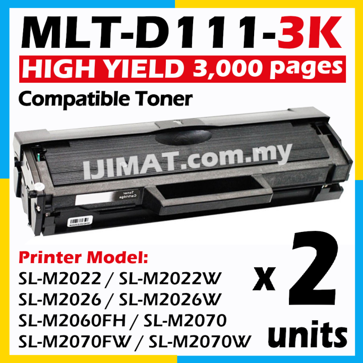 2 Units Samsung MLT-D111L / MLT-D111S / MLT-D111XL Compatible Toner Cartridge (80% More Print ...