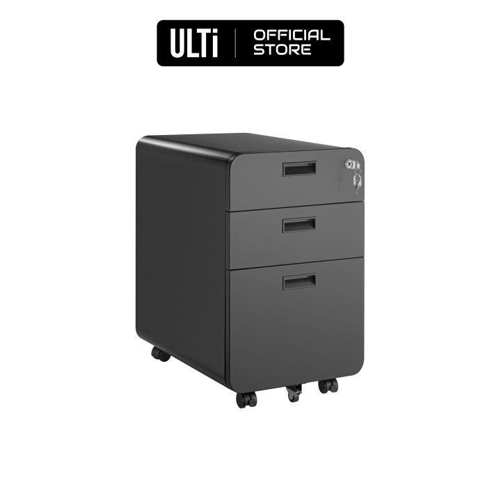 ULTi Vulcan 3-Drawer Mobile Steel Vault Storage Drawer File Cabinet ...