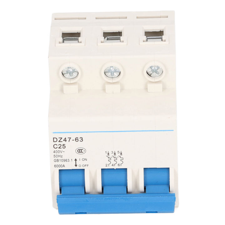DIN Rail Mount Circuit Breaker 3P Miniature Circuit Breaker 25A for Office Buildings | Lazada PH