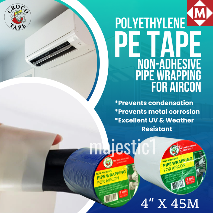 Crocodile Non-adhesive Pipe Wrapping for Aircon 4" x 45m Polyethylene ...